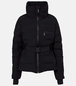 Cordova Puffer Ski Jacket With Detachable Belt - Black