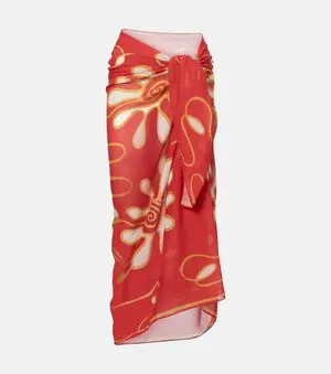 CALA DE LA CRUZ Luana Printed Beach Cover-up - Red