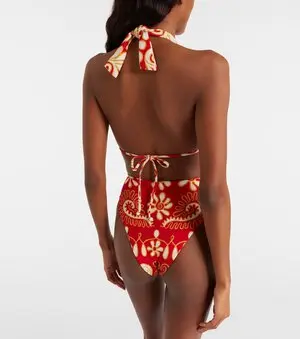 CALA DE LA CRUZ High-rise Bikini Bottoms - Red