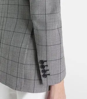 NILI LOTAN Weston Plaid Virgin Wool Blazer