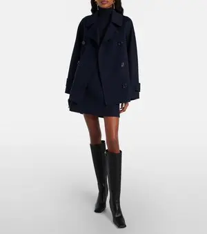 Max Mara Louise Belted Double-breasted Virgin Wool Jacket - Blue