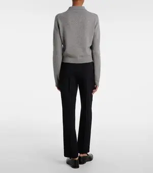 Givenchy Logo Wool And Cashmere Polo Sweater - Grey