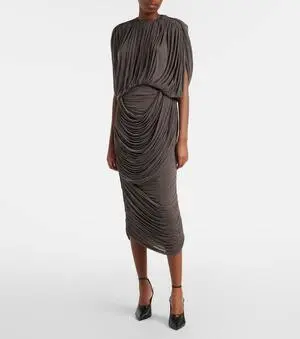 Magda Butrym Draped Jersey Top - Brown