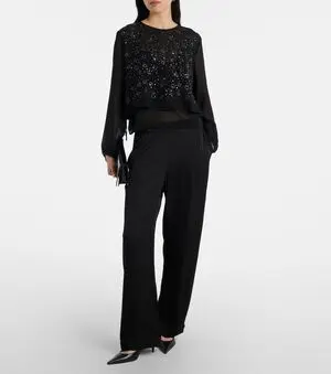 Velvet By Graham & Spencer Marlowe Sequinned Sheer Top