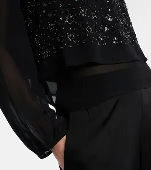 Velvet By Graham & Spencer Marlowe Sequinned Sheer Top