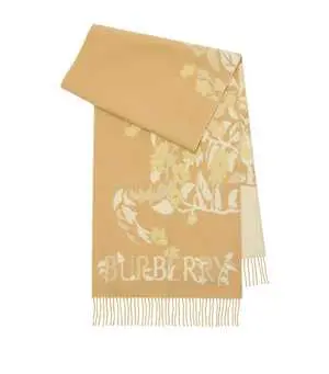 Burberry Cashmere Floral Ekd Scarf