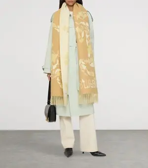 Burberry Cashmere Floral Ekd Scarf