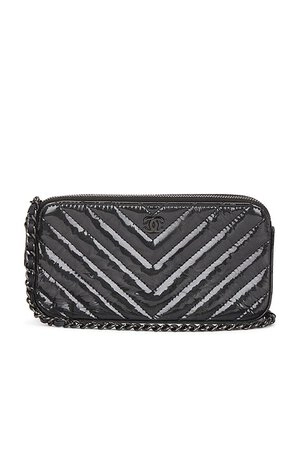 Chanel Patent So Double Zip Clutch