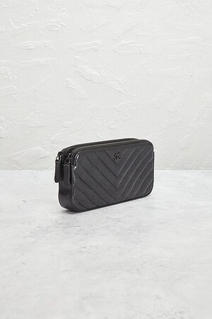 Chanel Patent So Double Zip Clutch