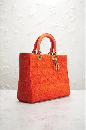 Dior Wool Cannage Handbag - Orange