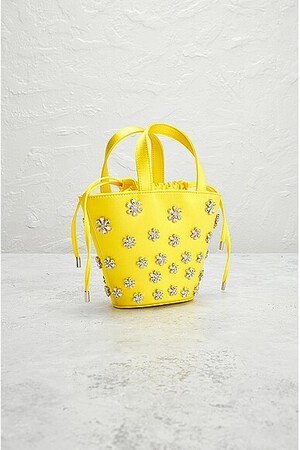 Amina Muaddi Lily Satin Bucket Bag