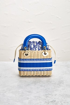 Dior Wicker Oblique Mini Lady Handbag - Neutral