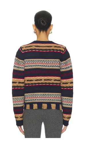 Guest In Residence Western Stripe Crew Sweater - Blue