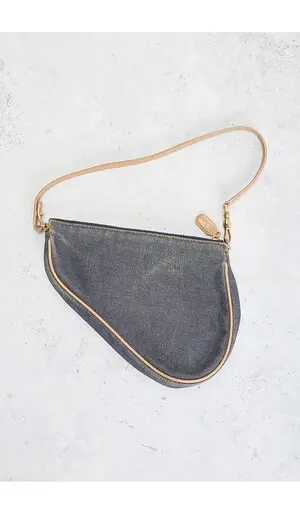 FWRD RENEW Dior Denim Pochette Saddle Bag