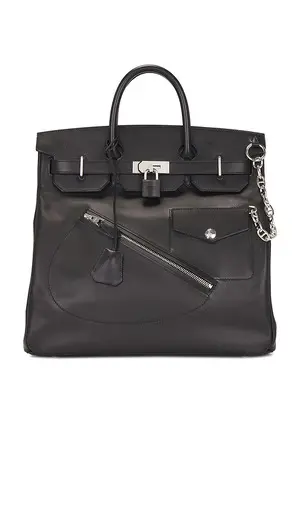 FWRD RENEW Hermes Limited Edition Haut A Courroies Rock Birkin 40 Handbag - Black