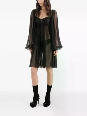 Dolce & Gabbana Lace Balloon-sleeve Mini Dress