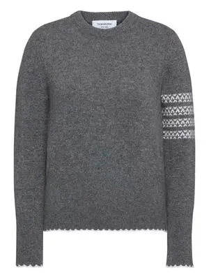 Thom Browne Crew Neck Sweater With Four-stripe Detail