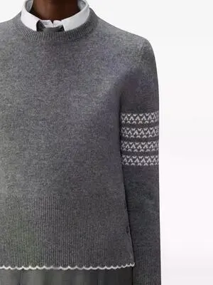 Thom Browne Crew Neck Sweater With Four-stripe Detail