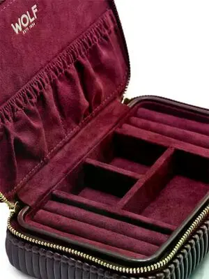Wolf Bella Zipped Jewellery Box - Red