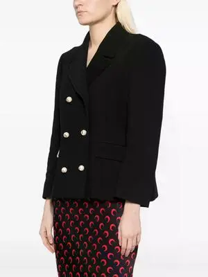 Gucci Wool Blend Double Breasted Blazer With Gg Buttons
