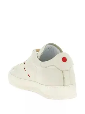 Kiton Stitching Leather Sneakers - Neutrals