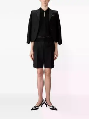 Thom Browne Embroidered Snowflake Polo Top - Black