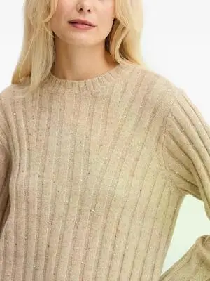 TWINSET Ribbed Sequin-embellished Sweater