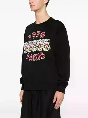 Kenzo Embroidered Graphic Crew Neck Sweatshirt - Black