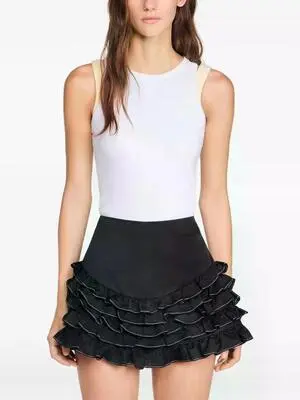 Sandro Ruffled Skort With Topstitching