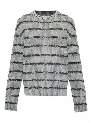 ALLSAINTS Dissolved Striped Sweater - Grey