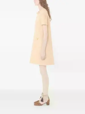 Valentino Garavani Curly Wool Short Dress With Bow Detail