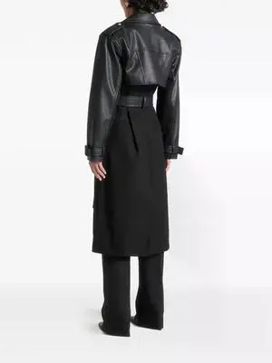 Manière De Voir Faux-leather Biker Trench Coat