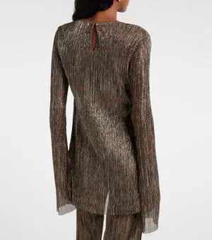 CALA DE LA CRUZ Loretta Lame Top - Brown