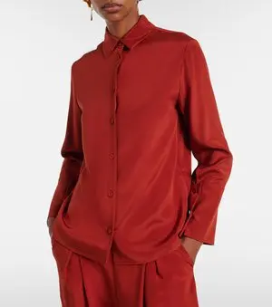 Max Mara Voliera Silk-blend Satin Shirt - Red