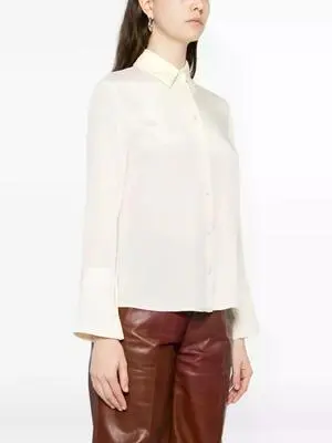 Max Mara Cream Pointed Collar Shirt With Button Fastening - Neutrals