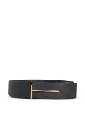 TOM FORD Textured Reversible Belt - Brown