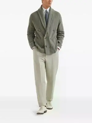 Brunello Cucinelli Ribbed Cardigan With Shawl Lapels