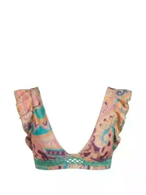 DEL MAAR Huru Ruffled Bikini Top - Blue