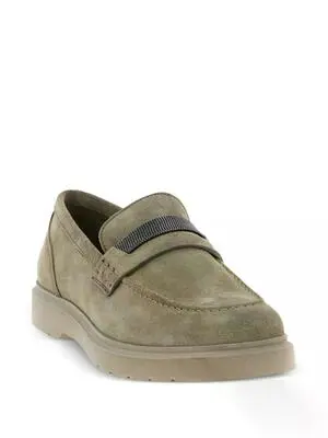 Brunello Cucinelli Monili Detail Suede Loafers