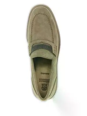 Brunello Cucinelli Monili Detail Suede Loafers