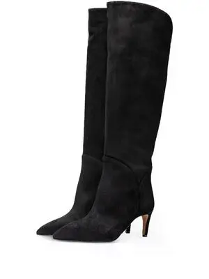 POCHE PARIS Pointed Knee-high Boots - Black