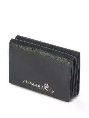 Marni Embroidered-flower Trifold Wallet - Black