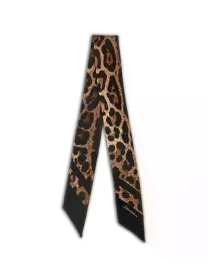 Dolce & Gabbana Leopard-print Silk Scarf - Black