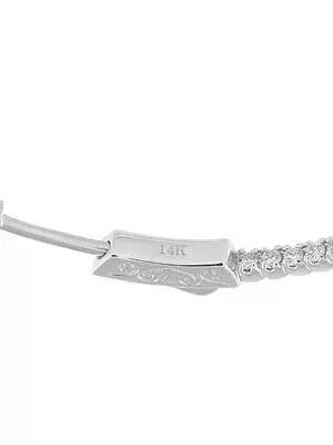 LB EXCLUSIVE 14k White Gold Diamond Pavé Hoop Earrings - Silver