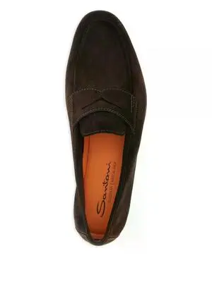 Santoni Carlos Suede Loafers - Brown