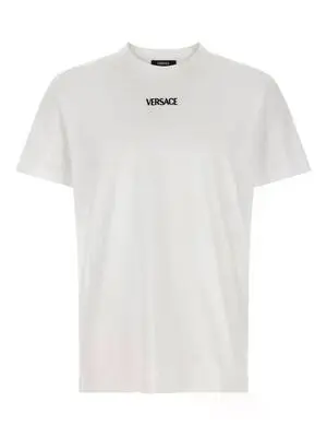 Versace Logo-embroidery Crew-neck T-shirt - White