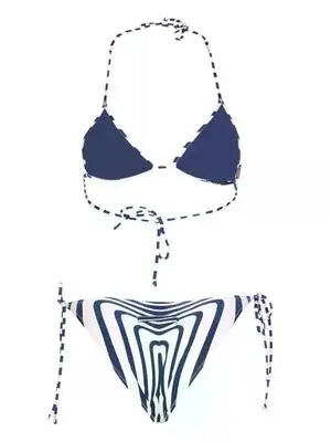 JEAN PAUL GAULTIER Striped Lace-up Bikini