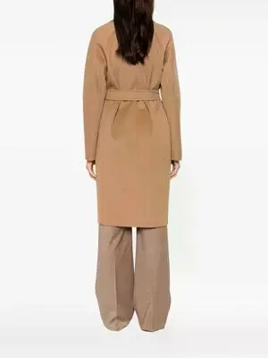 Max Mara Camel Cashmere Tie-waist Coat - Brown