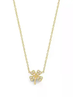 JENNIFER MEYER Diamond Clover Pendant Necklace - Gold