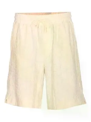 Drole De Monsieur Textured Print Track Shorts - Neutrals
